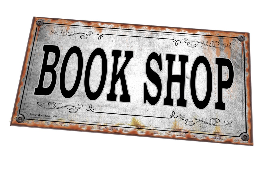 Book & Print Shop Sign Retro Vintage Style Shop Sign Print Shop Store ...