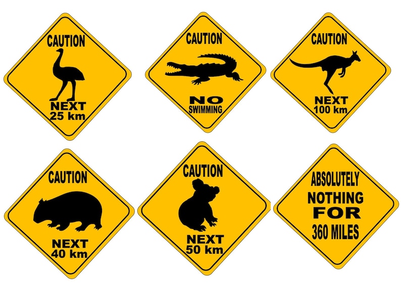 Australian Road Signs Fun Novelty Aussie Road Sign Kangaroo Koala ...