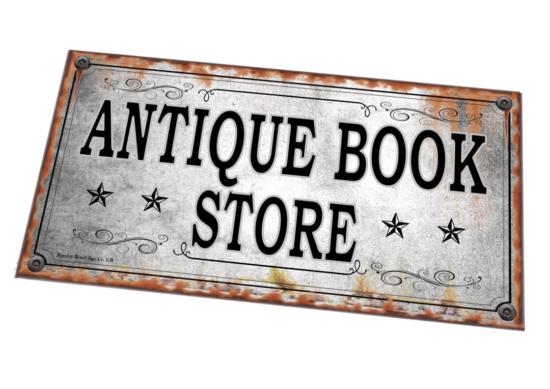 Antique Book Store Sign Retro Vintage Style Shop Sign Retail Store Sign ...