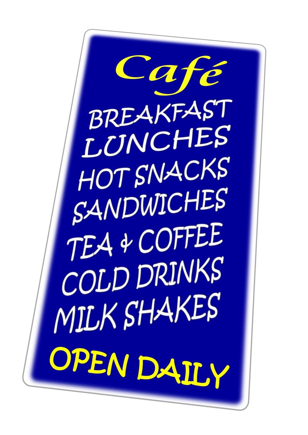 Café Menu Advertising Board Metal Sign, Breakfast, Tea, Lunches, Café ...