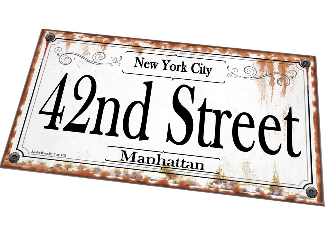 42nd Street New York City Sign Vintage Style Reproduction New York ...