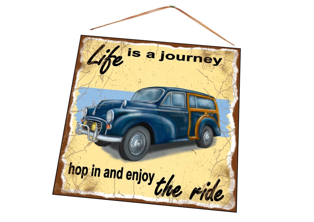 Retro Moggy Traveller Sign Aged Effect Wall Plaque Sign Vintage Style ...