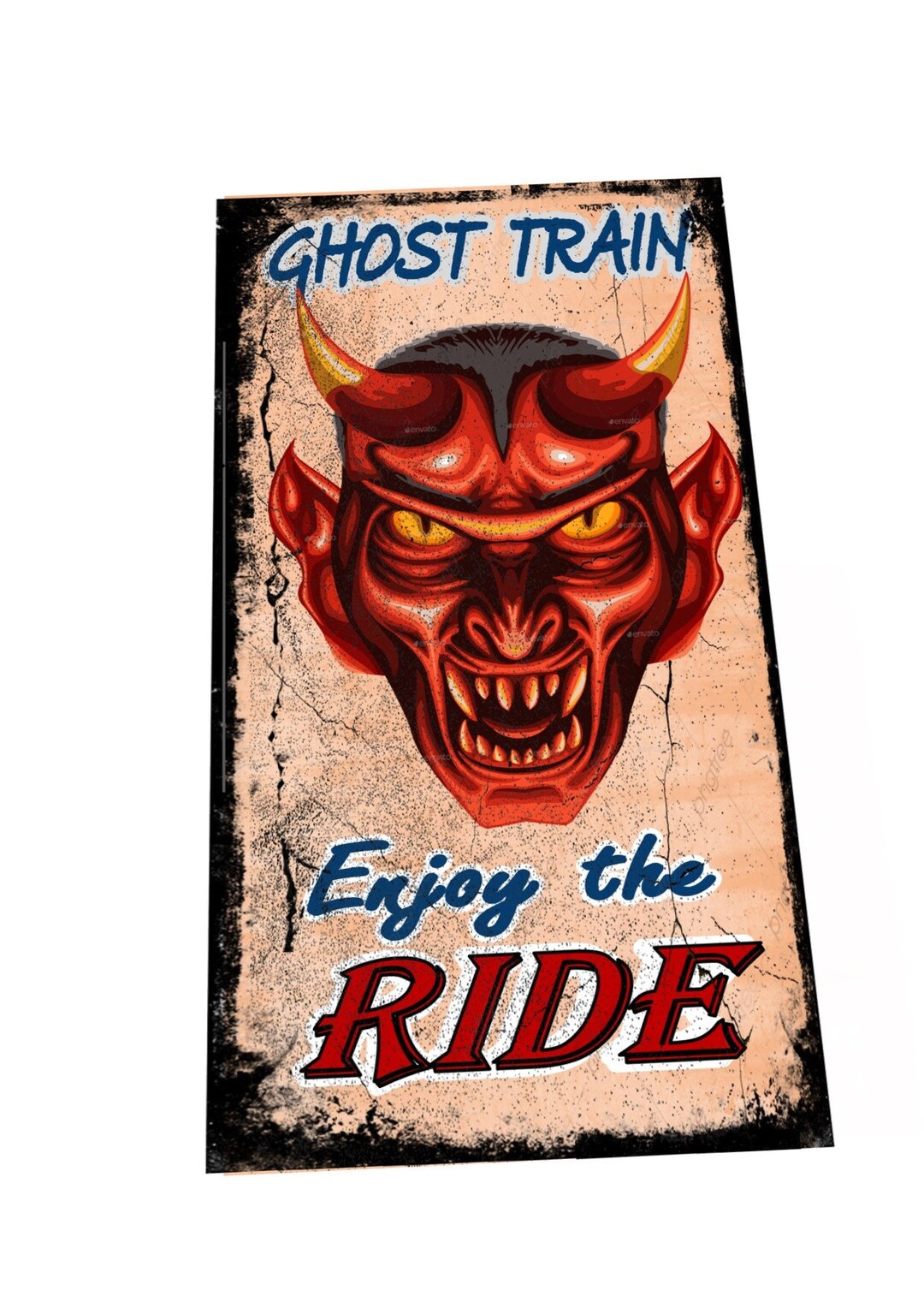 Ghost Train Vintage Fairground Carnival Sign Retro Vintage Style Fun ...