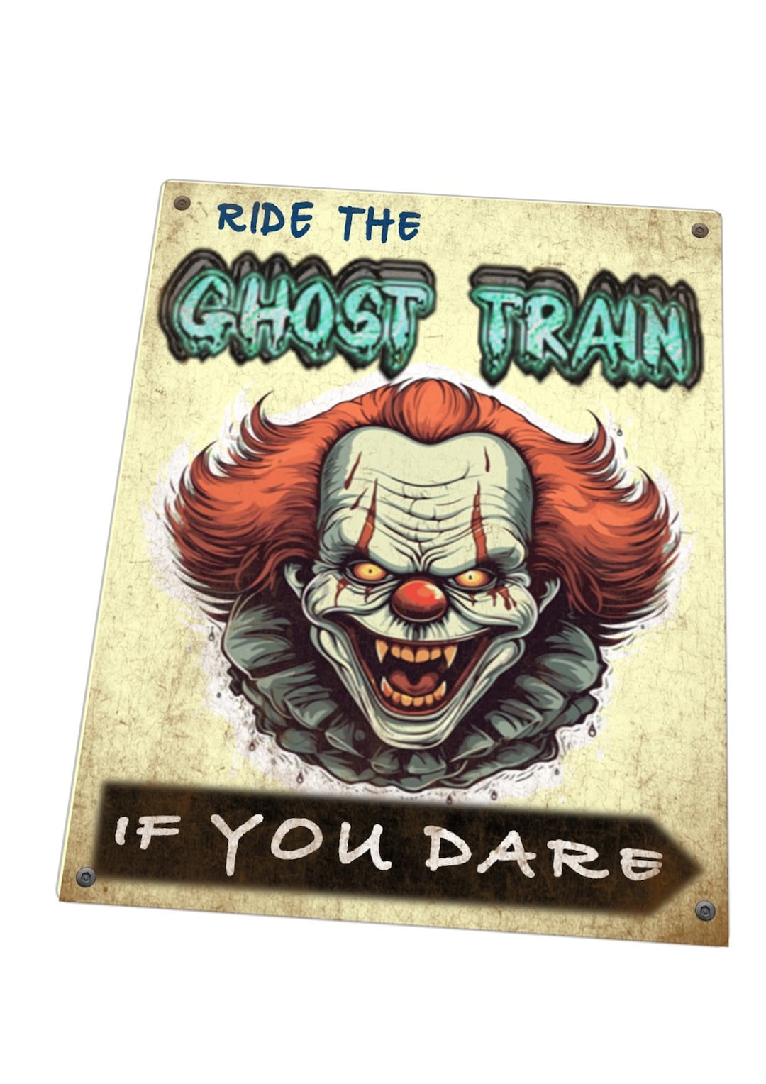 Ghost Train Vintage Carnival Ride Sign Fairground Carnival Ride Metal ...