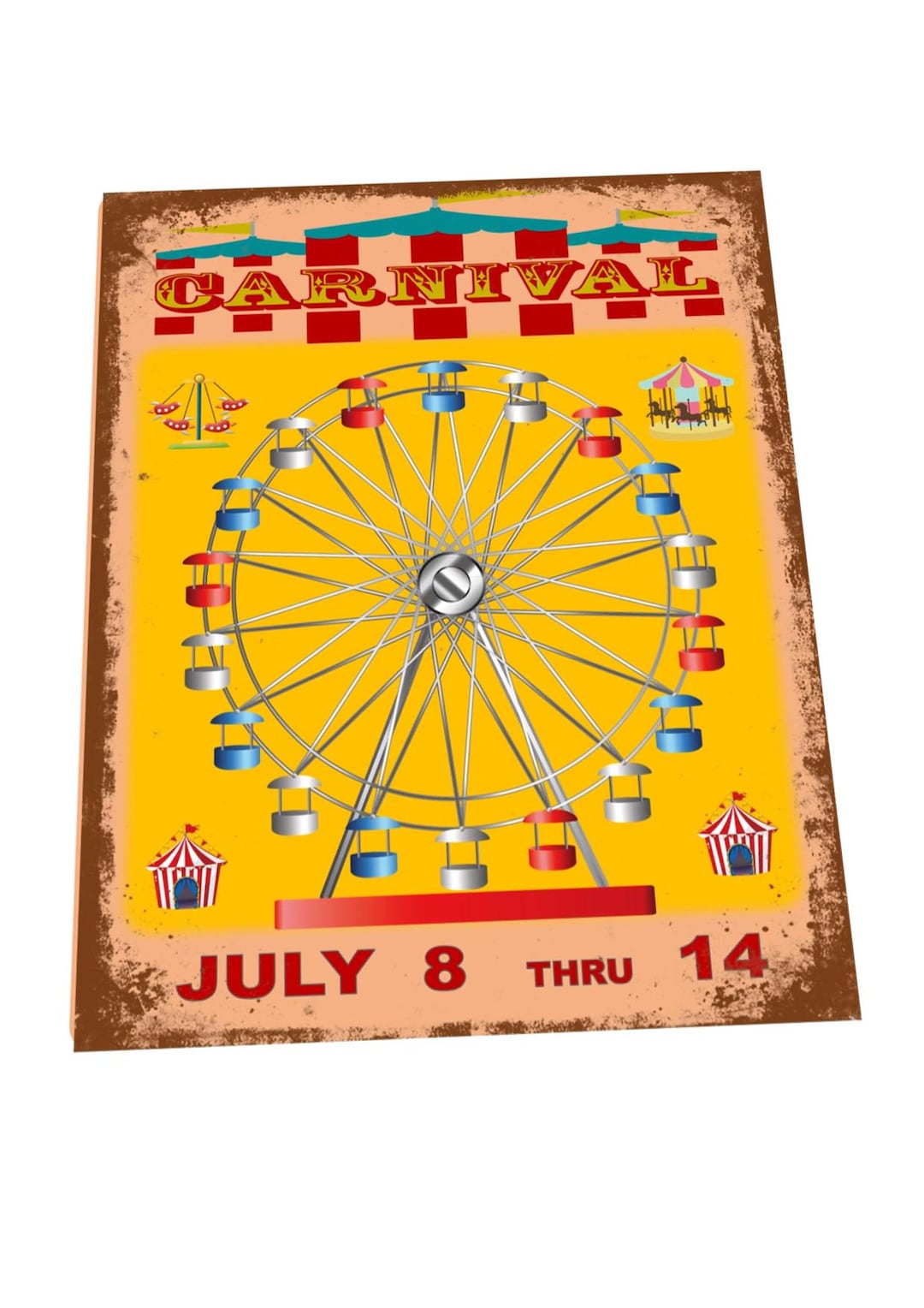 Vintage Fairground Carnival Sign Retro Vintage Style Fun Fair Sideshow ...