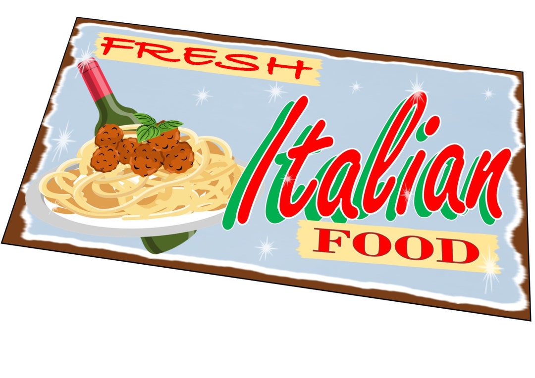 Italian Food Retro Style Sign Restaurant Sign Metal Vintage Style Retro ...