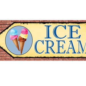 Ice Cream Sign Vintage Style Arrow Direction Sign Cream Home Ice Cream ...