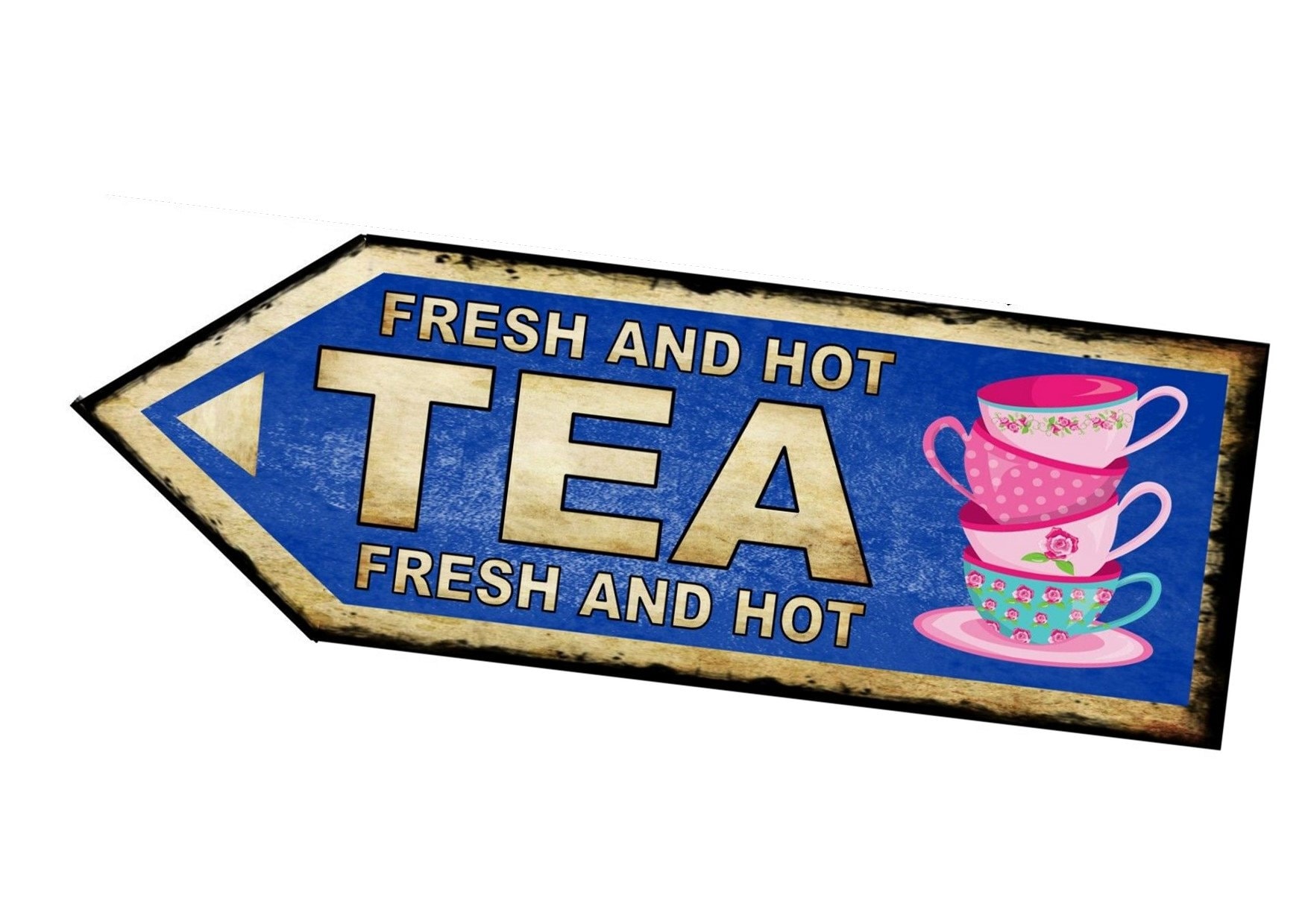 Tea Rooms Fresh Tea Sign Vintage Style Arrow Direction Sign Tea Shop ...