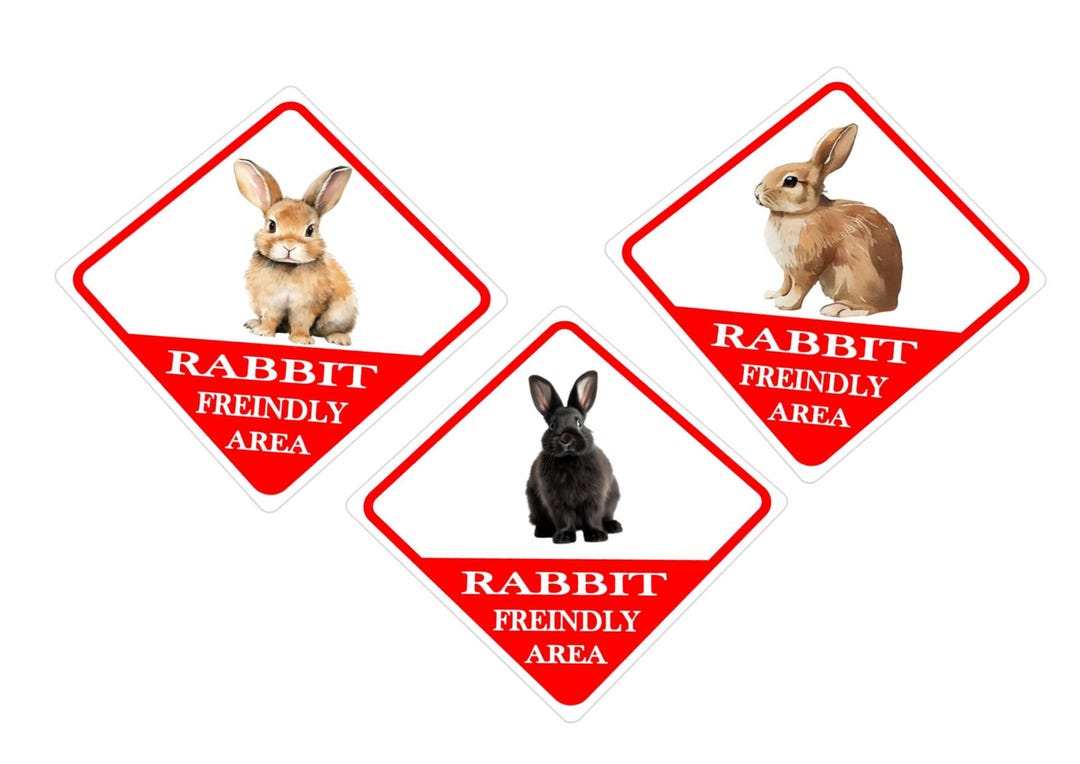 Rabbit Garden Sign, Garden Sign, Wildlife Sign Patio Back Yard Signs ...