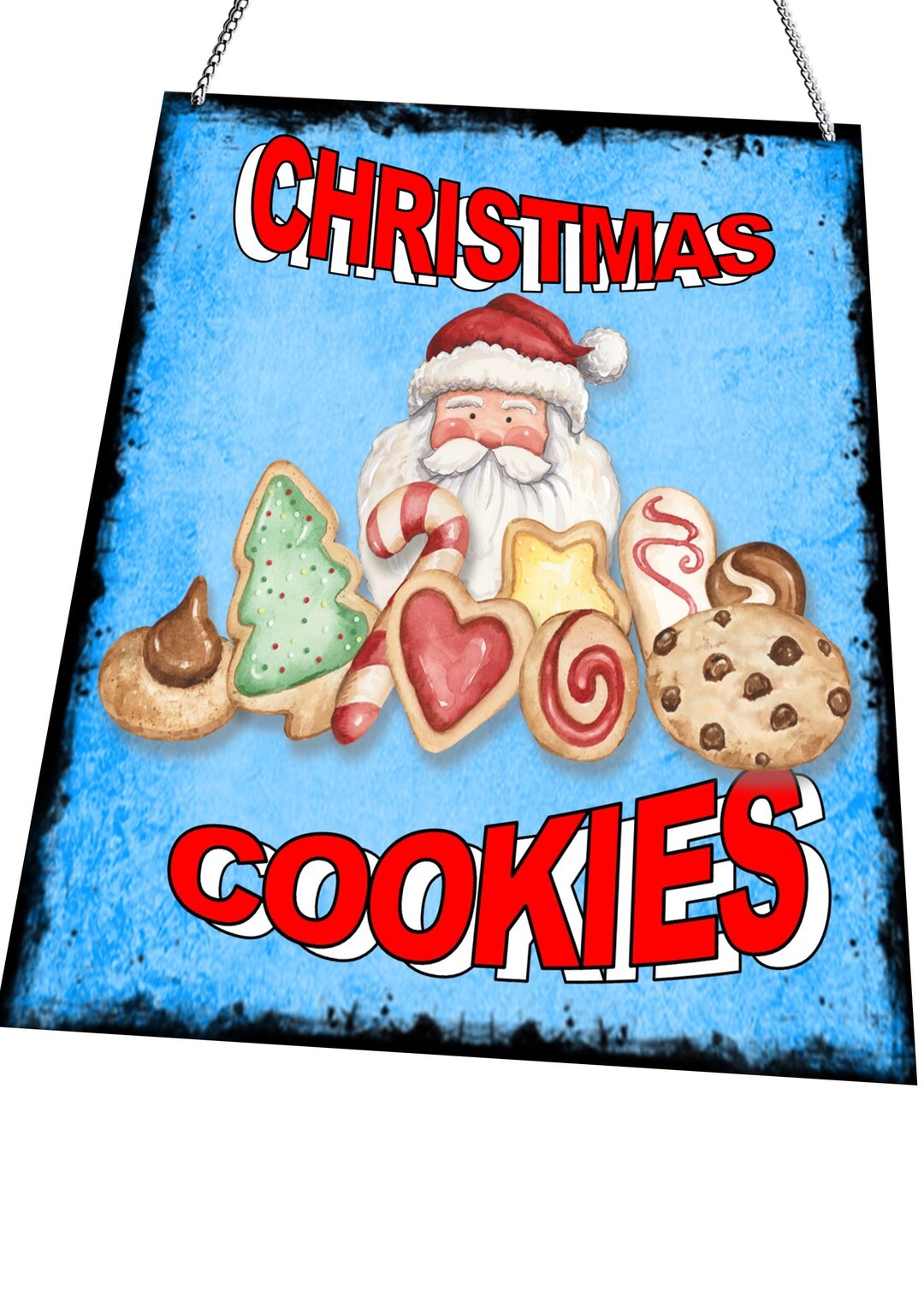 Retro Christmas Cookies Sign Retro Vintage Christmas Cookies Sign ...