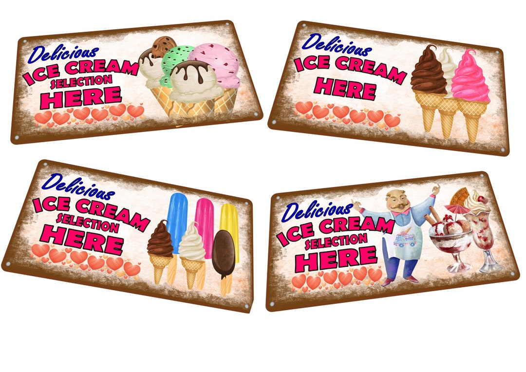 Ice Cream Signs Retro Vintage Style Ice Cream Sign Lolly Mr Whippy ...