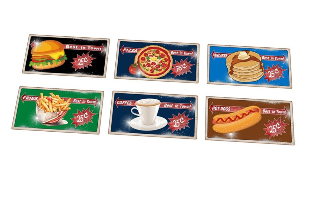 American Diner Signs 1950s Style Reproduction Fast Food Burgers, Hot ...