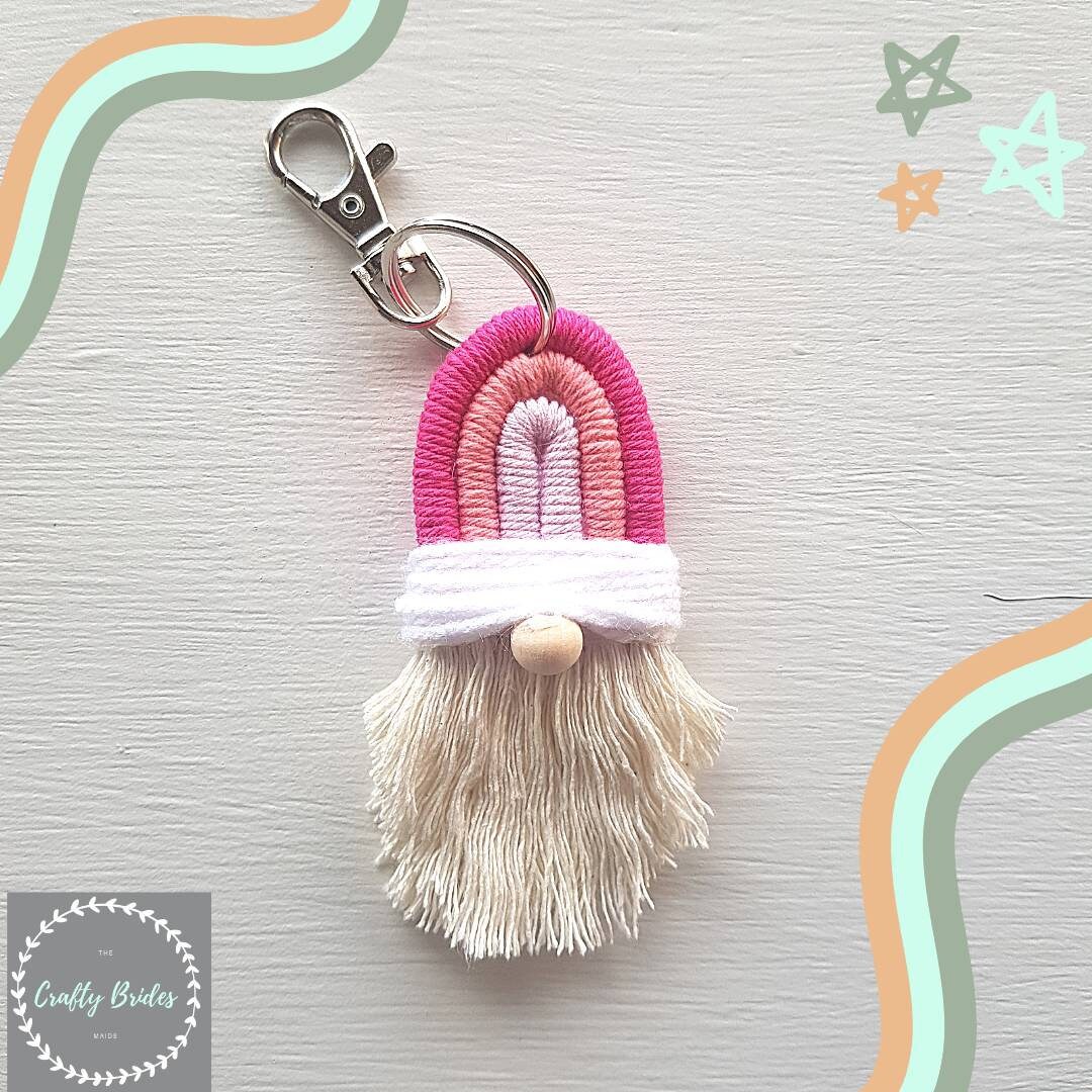 Cute Pink Gonk Keyring Gonk Keychain Small Gift Present Birthday ...