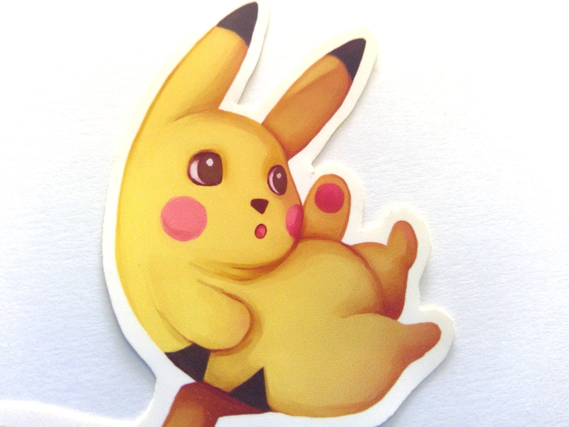Vinyl Stickers Pikachu Inspired Cute PKMN Heart Tail - Etsy