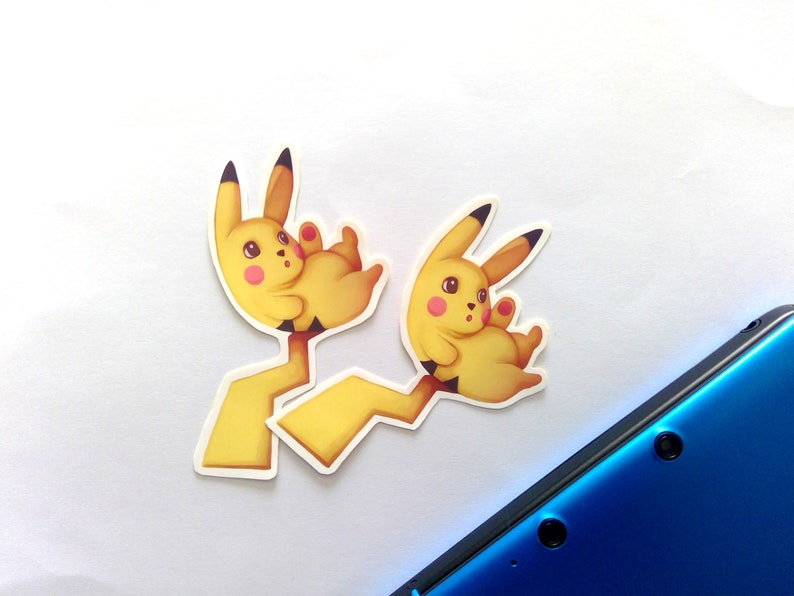 Vinyl Stickers Pikachu Inspired Cute PKMN Heart Tail - Etsy