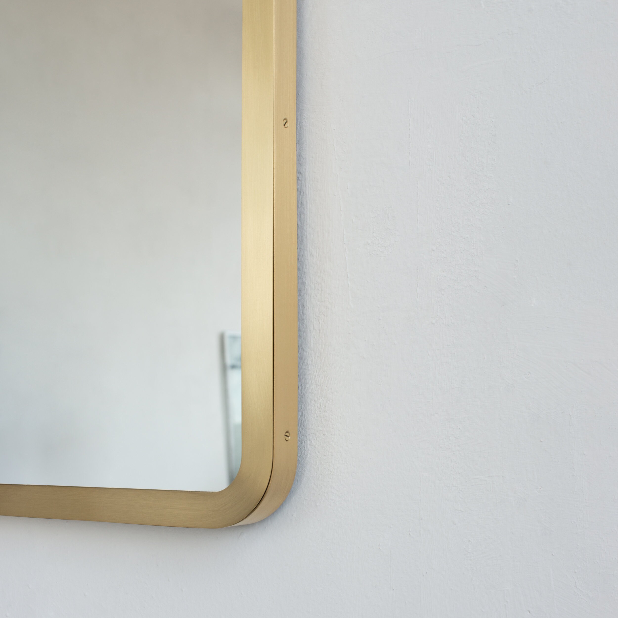 Quadris™ Rectangular Contemporary Mirror With Handcrafted Brass Full ...