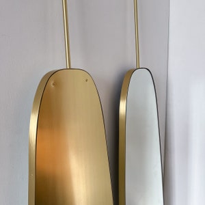 Organic Teardrop Shape Ceiling Suspended Art Deco Mirror With Brushed ...