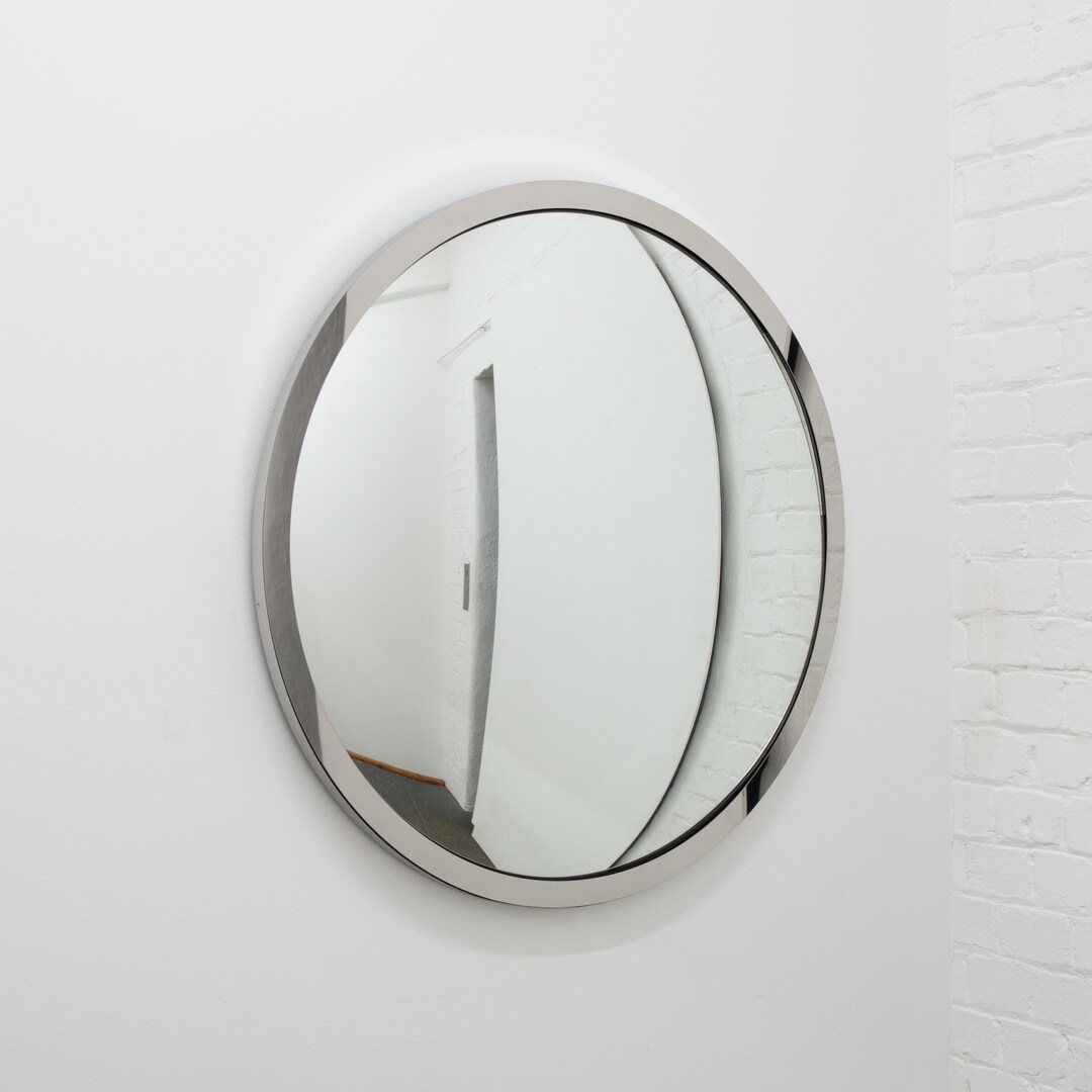 Orbis™ Round Convex Mirror With a Polished Stainless Steel Frame - Etsy