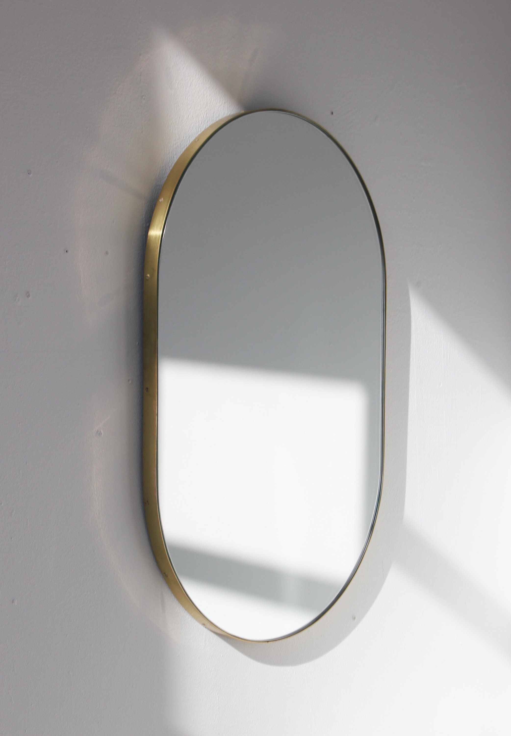 Capsula™ Capsule Shaped Modern Wide Mirror With a Brass Frame - Etsy