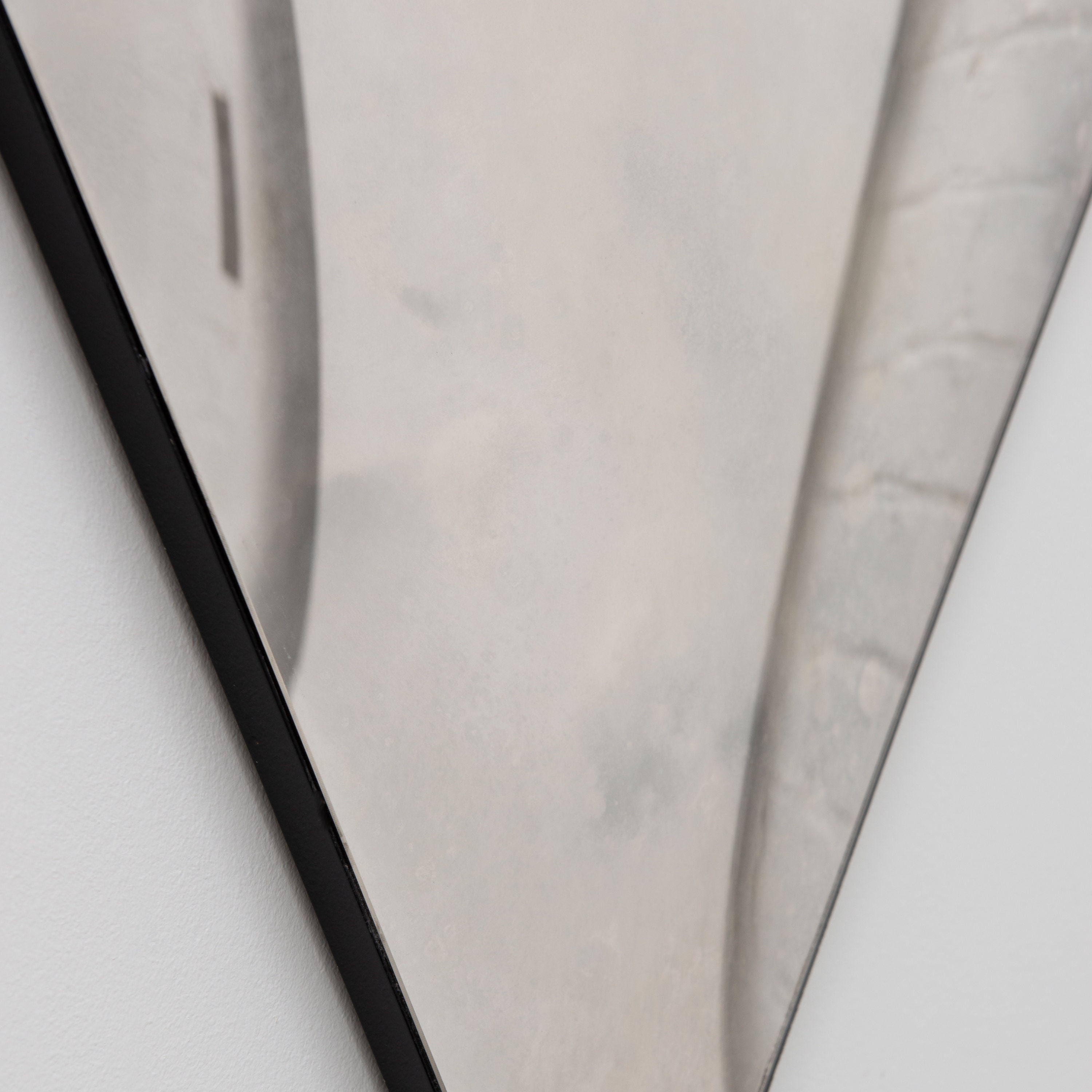 Stunning Triangular Antiqued Convex Mirror With Black Frame - Etsy