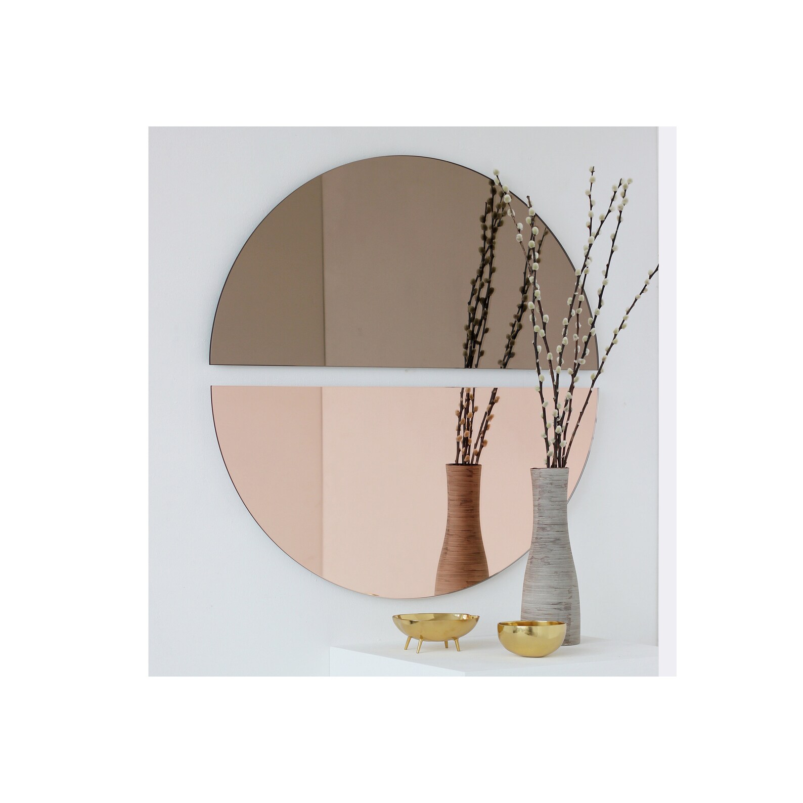 Set of 2 Luna™ 2 Half-moon Pieces Mixed Tinted Bronze Peach - Etsy