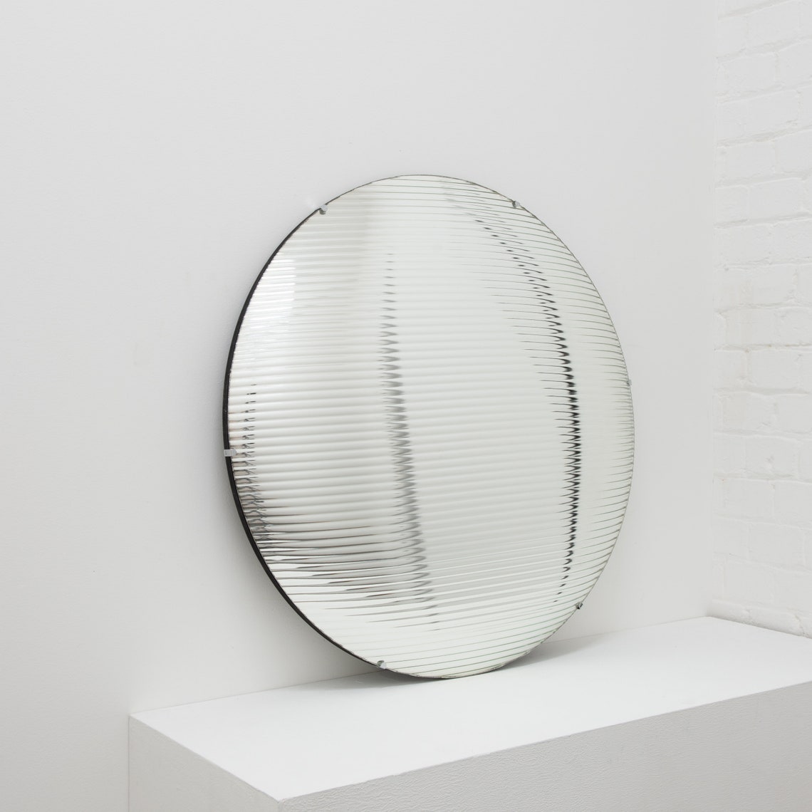 Orbis™ Round Reeded Glass Handcrafted Convex Frameless Mirror - Etsy