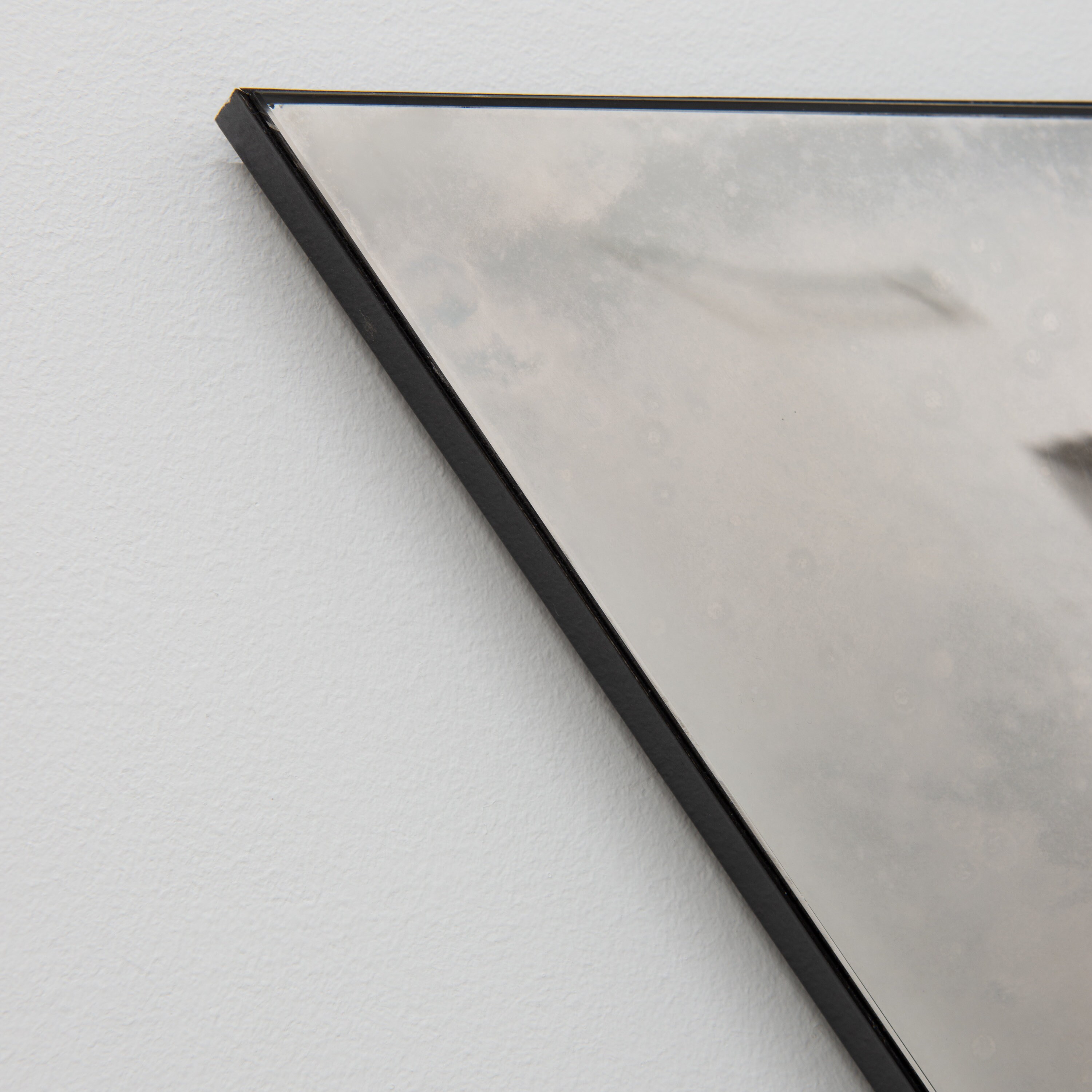 Stunning Triangular Antiqued Convex Mirror With Black Frame - Etsy