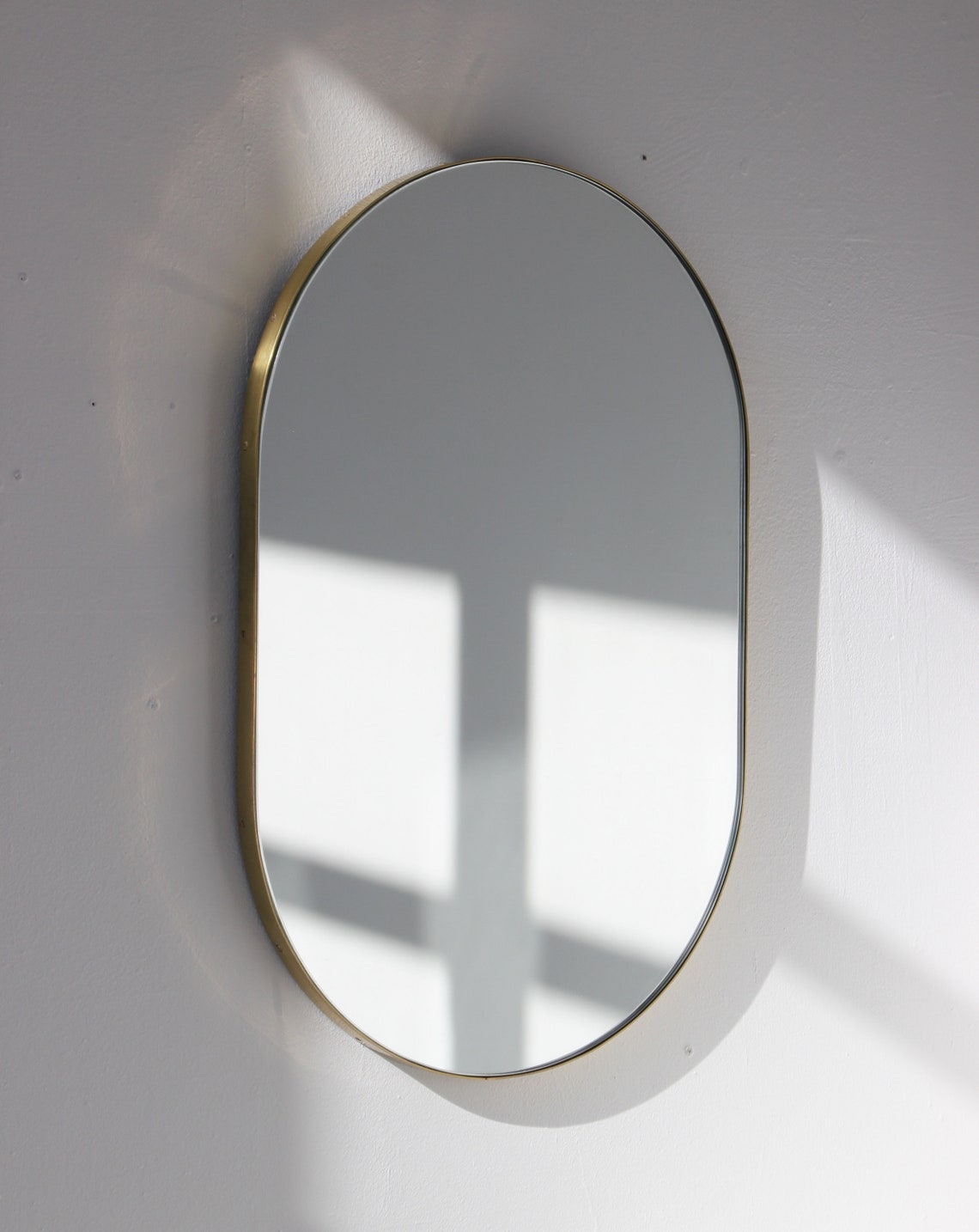 Capsula™ Capsule Shaped Modern Wide Mirror With a Brass Frame - Etsy