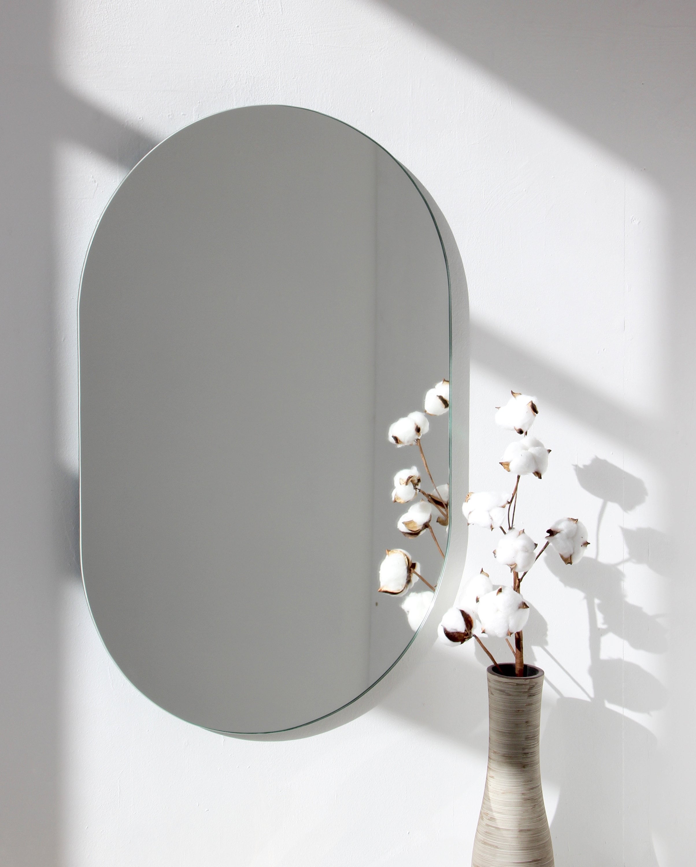 Capsula™ Capsule Shaped Minimalist Frameless Mirror | Etsy UK