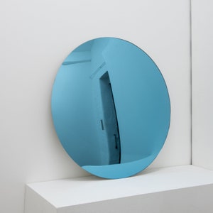 Orbis™ Convex Blue Tinted Contemporary Frameless Mirror - Etsy