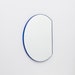 Orbis Trecus™ Cropped Circular Modern Mirror With Blue Frame - Etsy