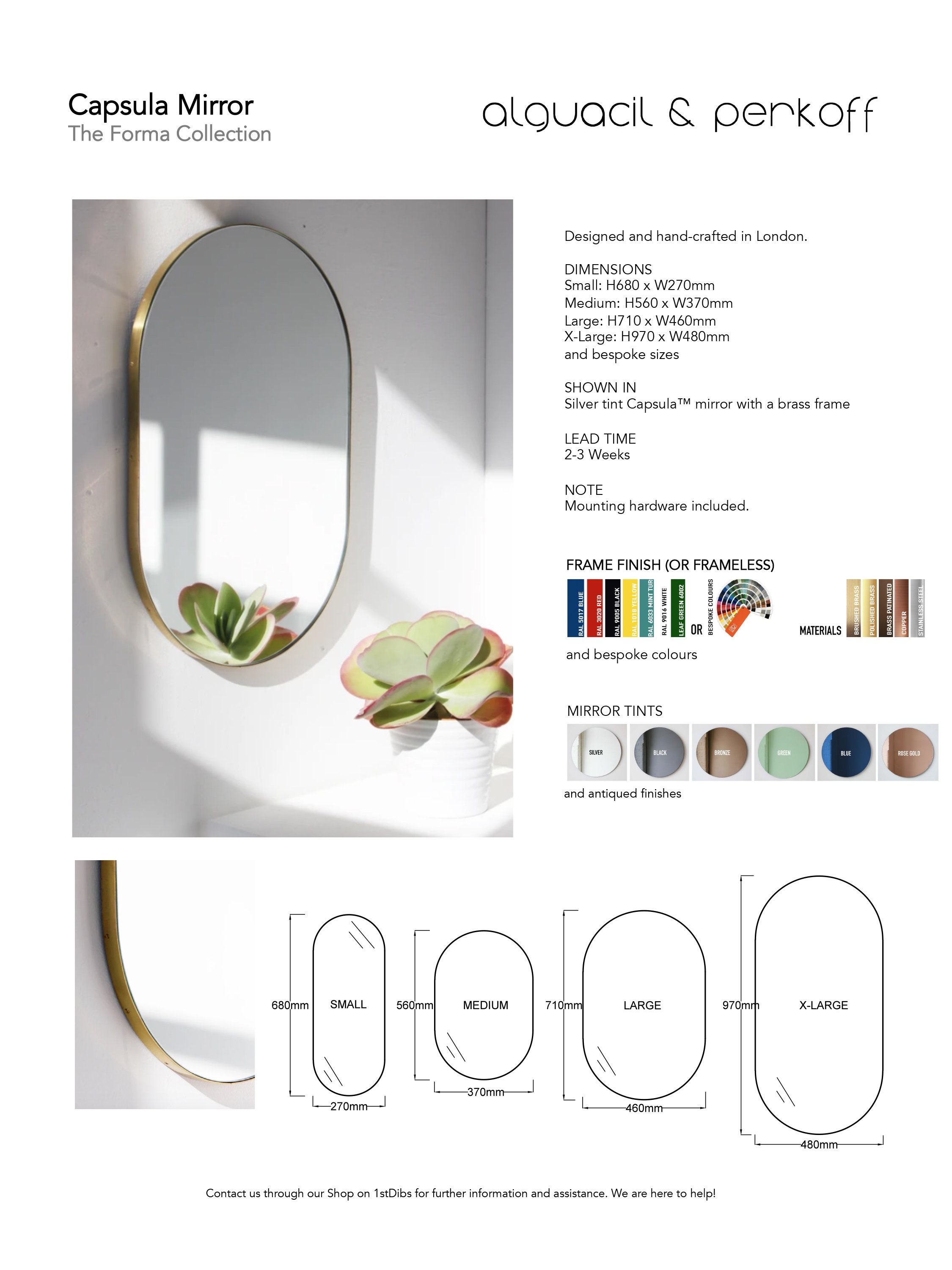 Capsula™ Capsule Shaped Modern Customisable Mirror With a - Etsy