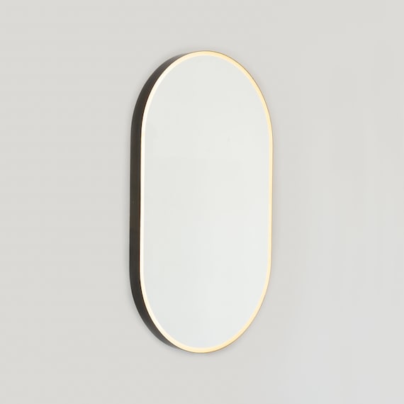 Capsula™ Front Illuminated Capsule Shaped Mirror With Bronze - Etsy