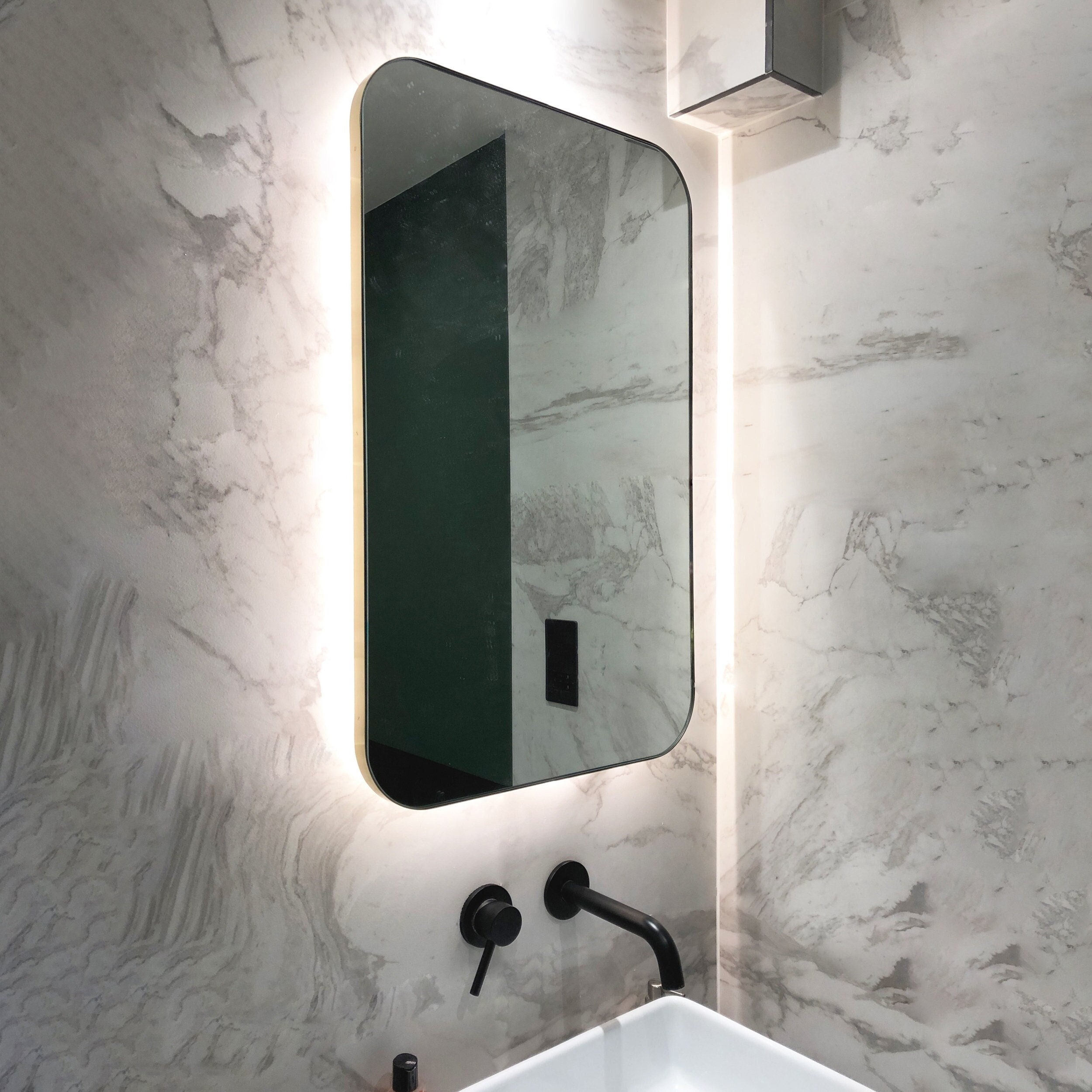 Quadris™ Illuminated Rectangular Contemporary Mirror With - Etsy
