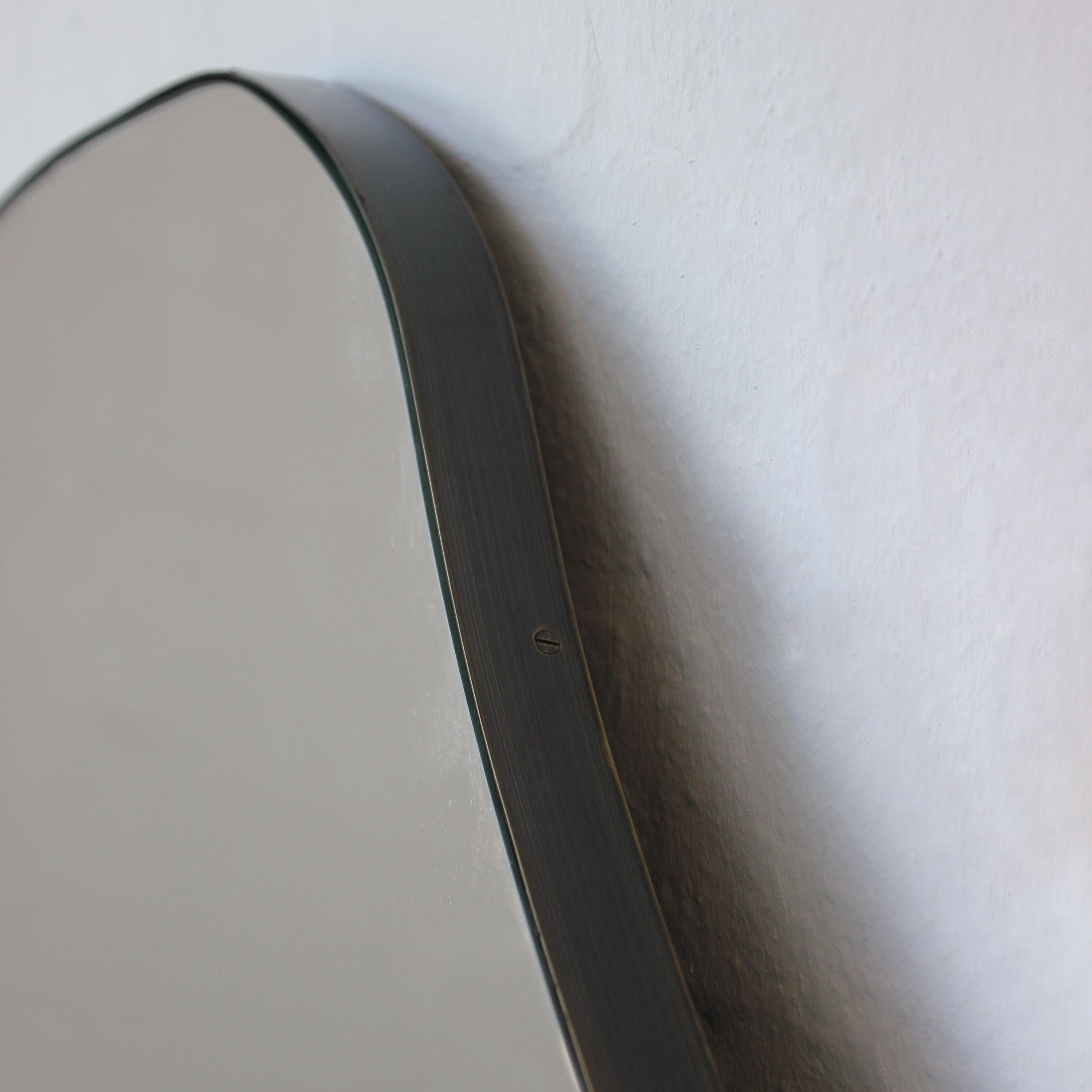 Freeform Organic Shape Mirror With Minimalist Bronze Patina Frame - C ...