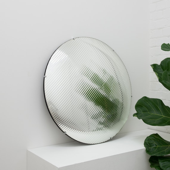Orbis™ Round Reeded Glass Handcrafted Convex Frameless Mirror - Etsy