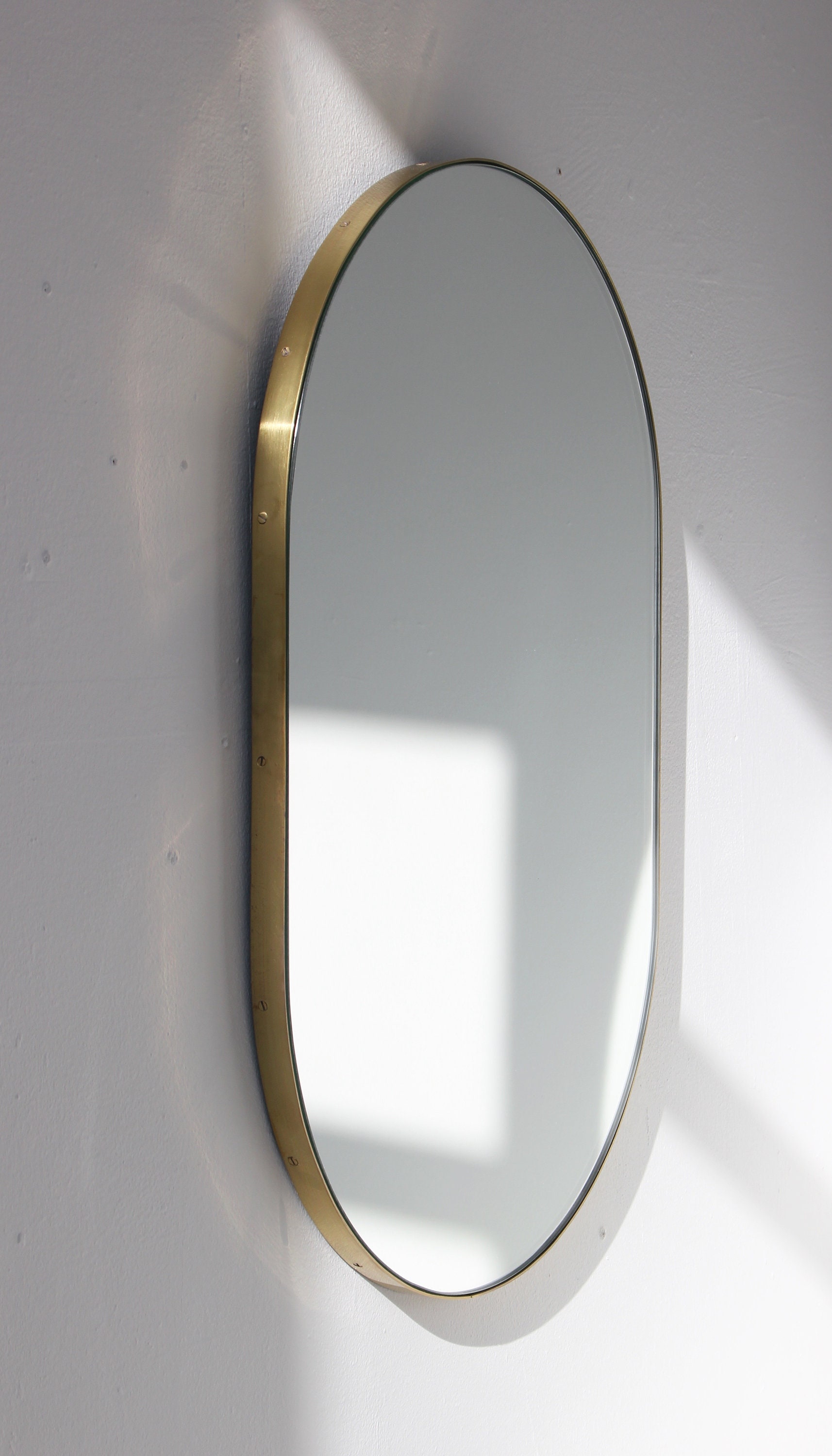 Capsula™ Capsule Shaped Modern Wide Mirror With a Brass Frame | Etsy