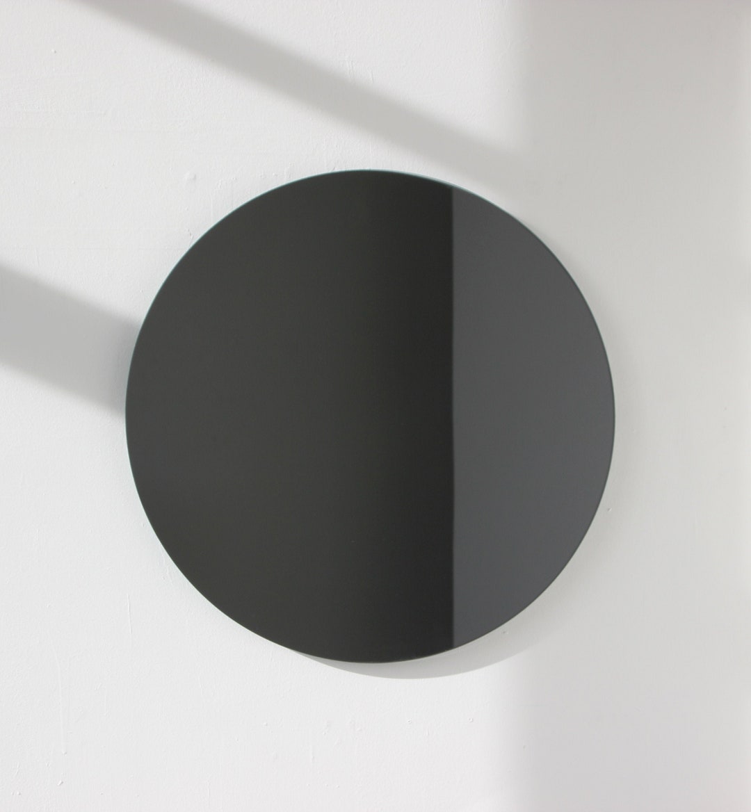 Orbis™ Round Black Tinted Contemporary Frameless Mirror - Etsy