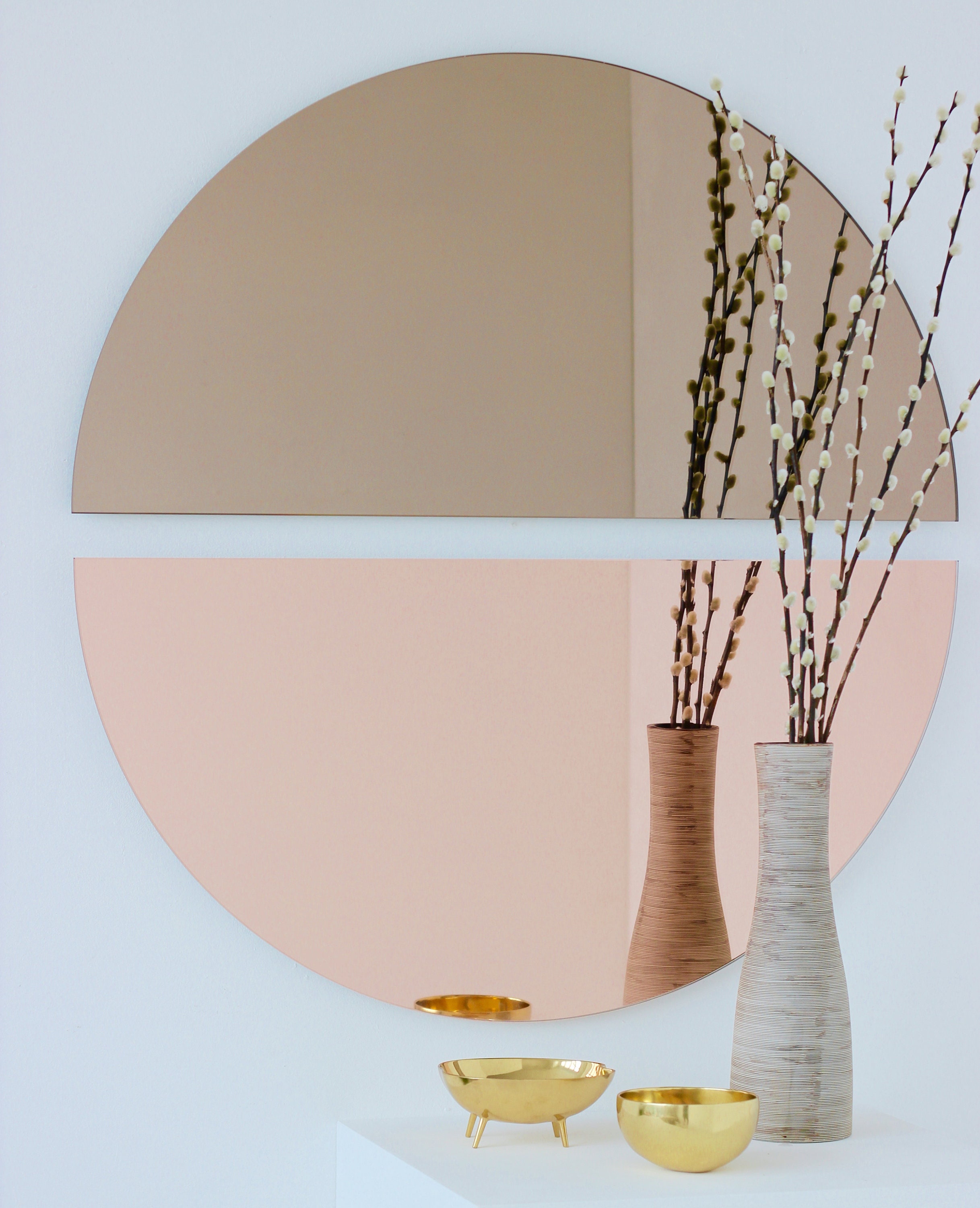 Set of 2 Luna™ 2 Half-moon Pieces Mixed Tinted Bronze Peach - Etsy