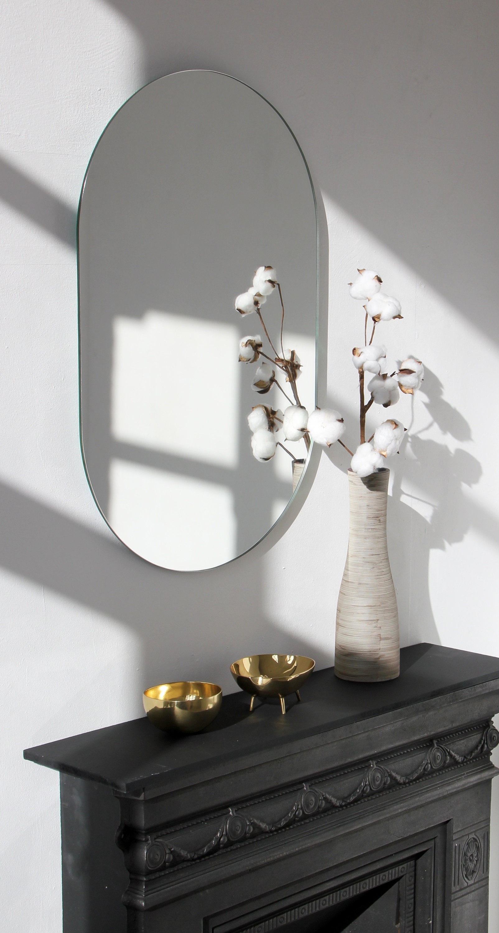 Capsula™ Capsule Shaped Minimalist Frameless Mirror - Etsy UK