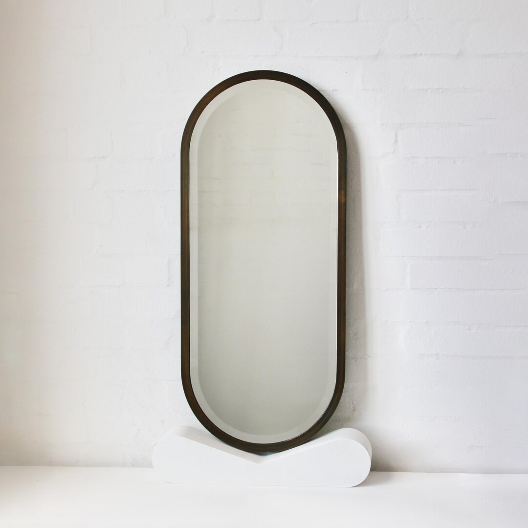 Capsula™ Capsule Shaped Modern Customisable Mirror With a Bronze Patina ...