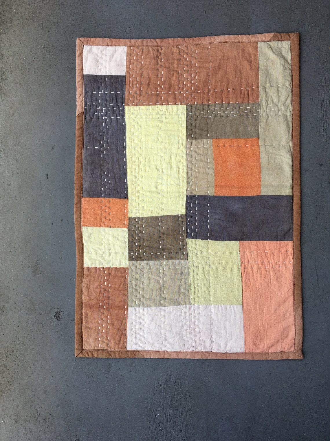 Hand Quilted Naturally Dyed Patchwork Wall Hanging - Etsy