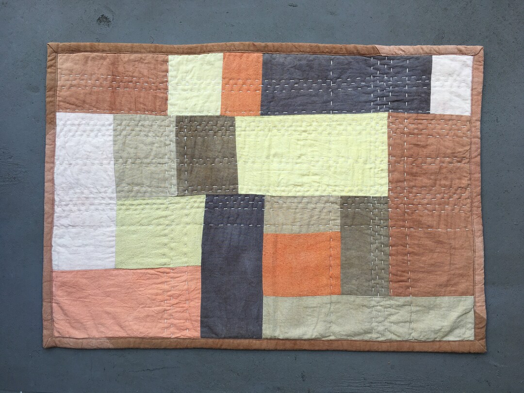 Hand Quilted Naturally Dyed Patchwork Wall Hanging - Etsy