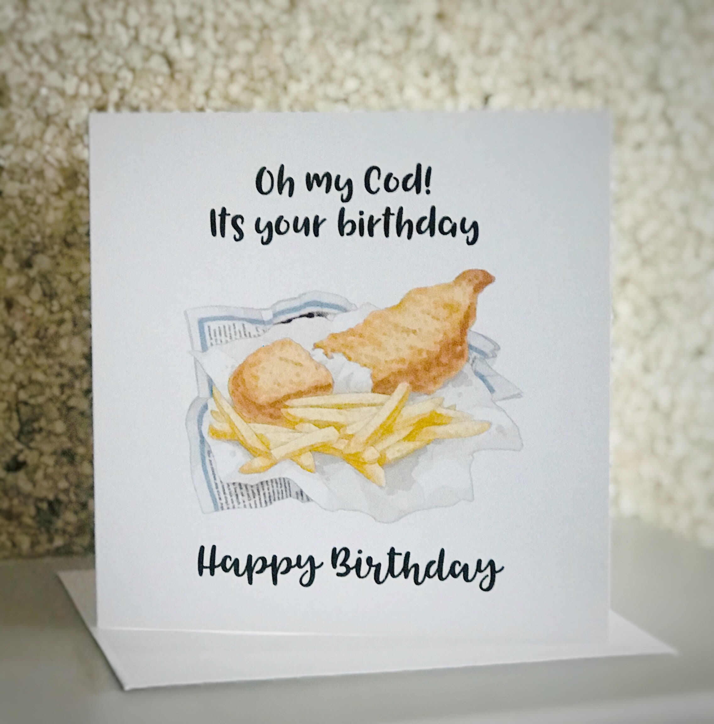 Oh My Cod Birthday Card Fish and Chip Cod Birthday - Etsy
