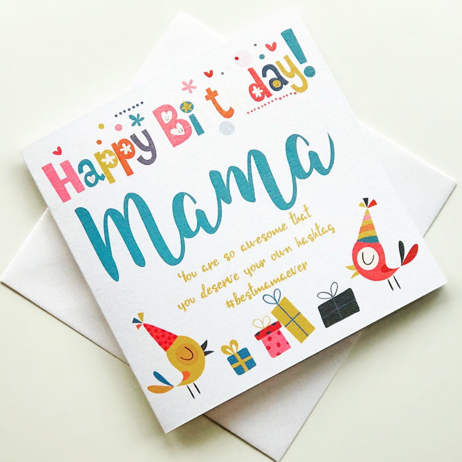 Happy Birthday Mama Greeting Card- Birthday Card - Handmade - Uncle ...