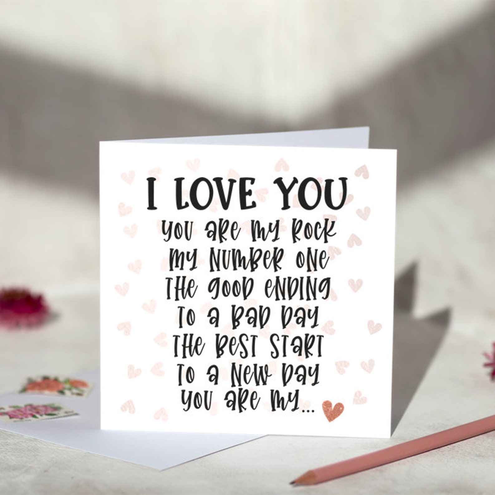 You Are My Rock Greeting Card • Anniversary Card • Love Card ...