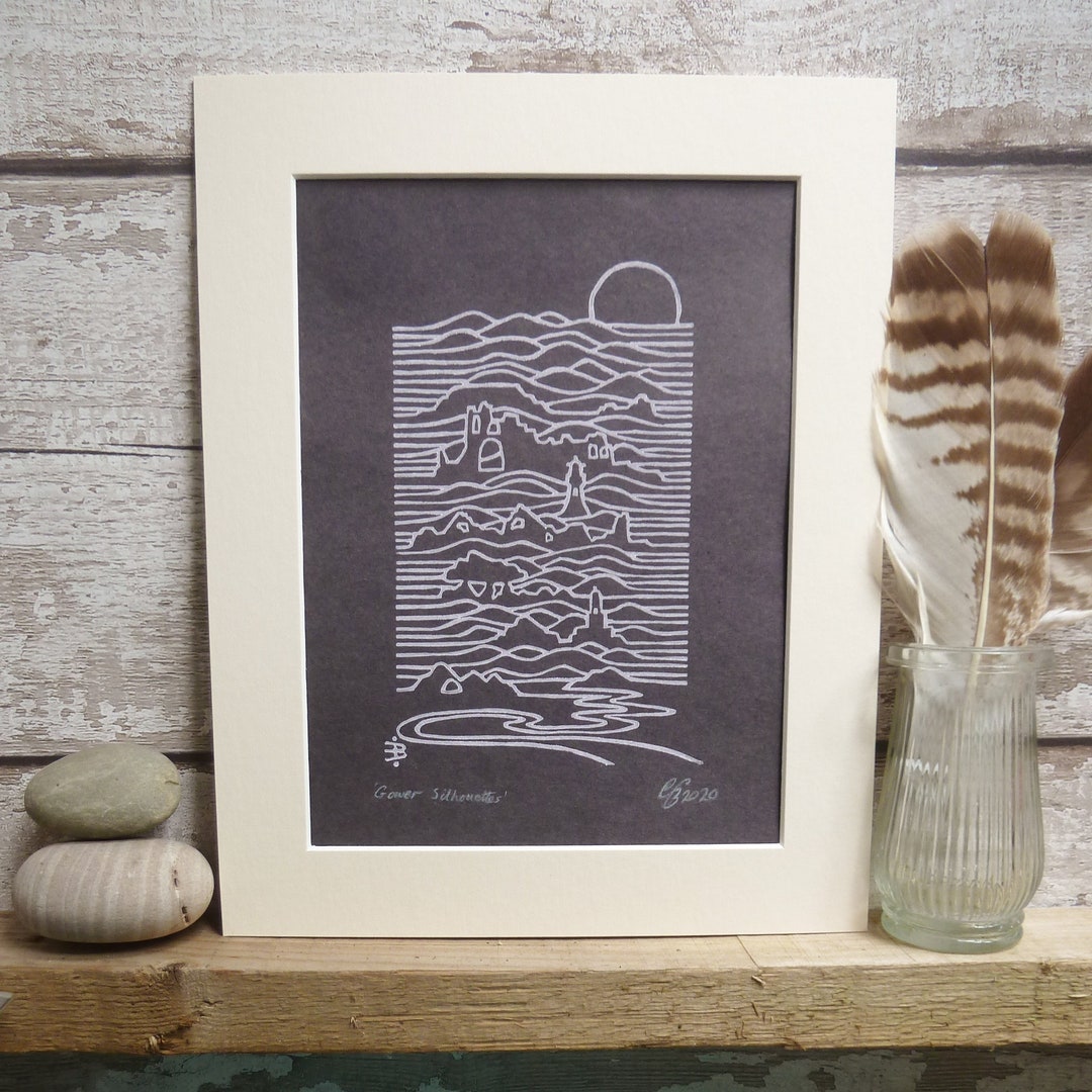 Gower Silhouettes. Gower. Joy Division. Mumbles. Worms Head. Three ...