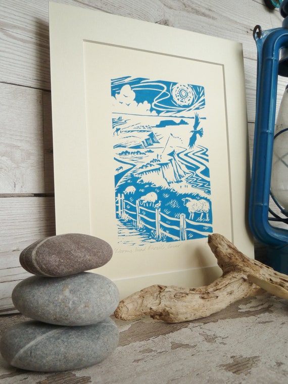 Wood & Linocut Prints Art & Collectibles Prints Linoprint The Gower ...