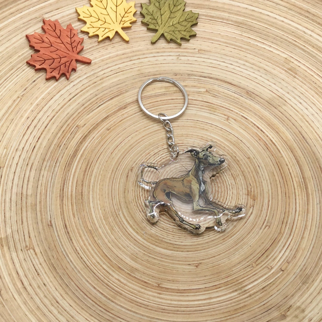 Whippet Acrylic Keyring - Etsy