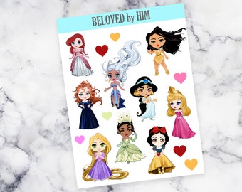 Princess stickers | Etsy